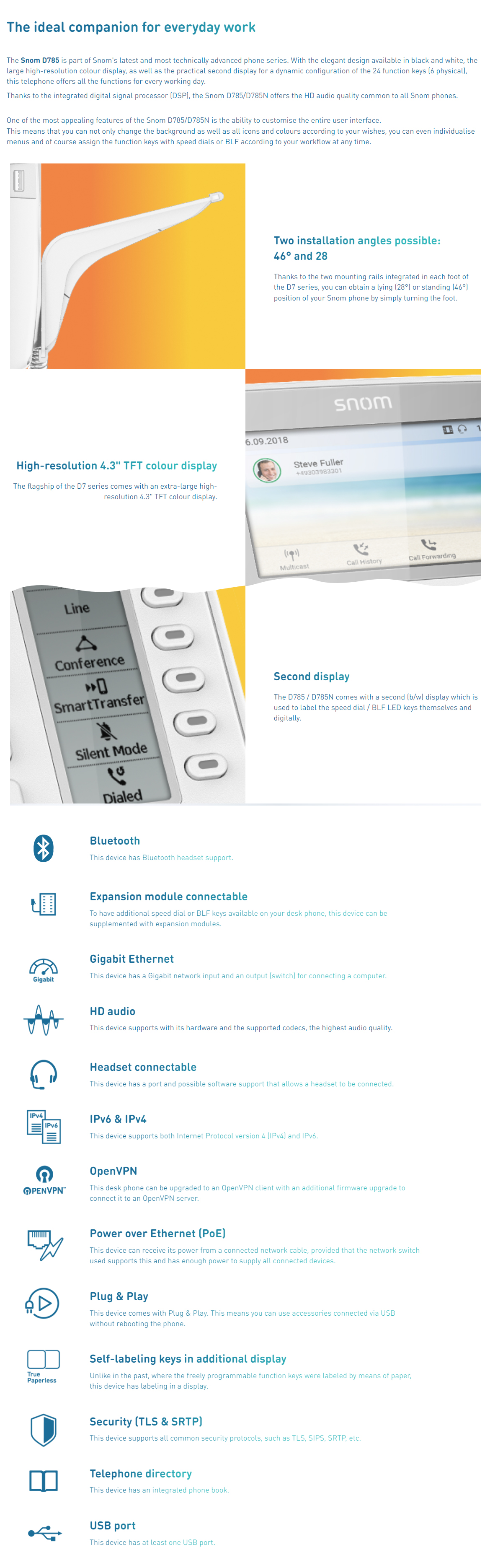 Snom D785/785N IP Phones